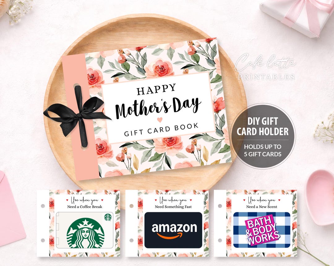 Mothers Day Multiple Gift Card Holder Booklet, Floral DIY Handmade Gift ...