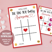 PRINTABLE Hugs and Kisses XO Tic Tac Toe Valentine's Day Treat Card ...