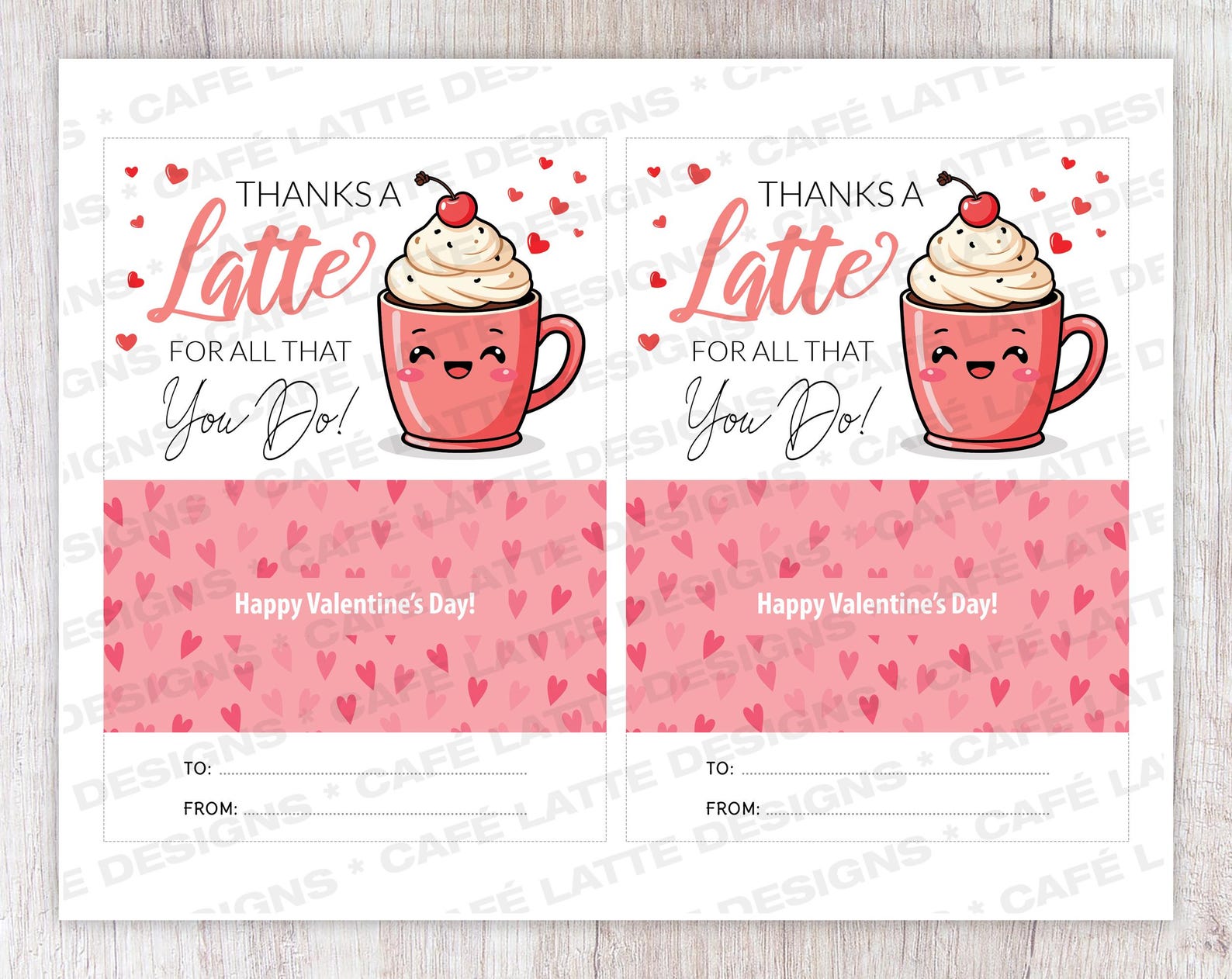 Teacher Valentines Gift Card Holder Printable, Valentines Day Coffee ...