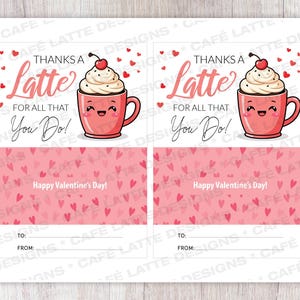 Teacher Valentines Gift Card Holder Printable, Valentines Day Coffee ...