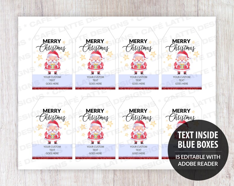 CHRISTMAS Printable Gift Tags, Editable Personalized Favor Tags ...