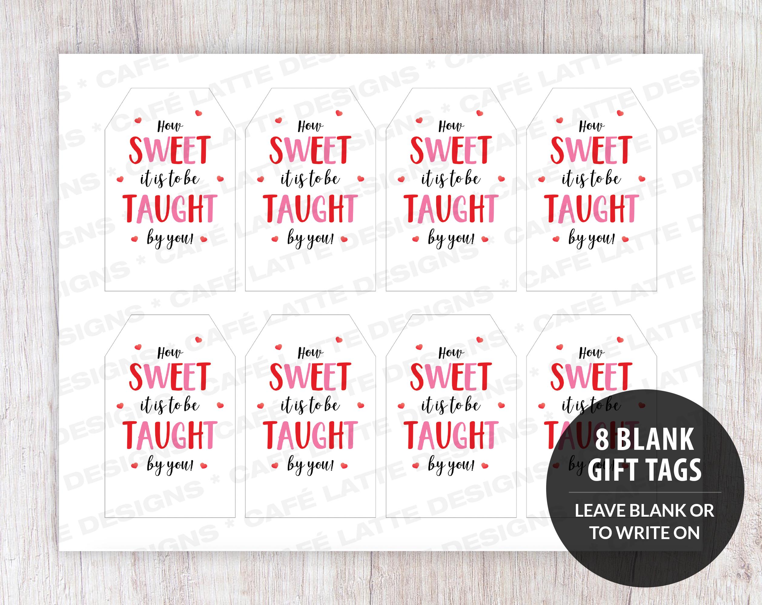 VALENTINES Teacher Gift Tags Printable, Personalized School Teacher ...