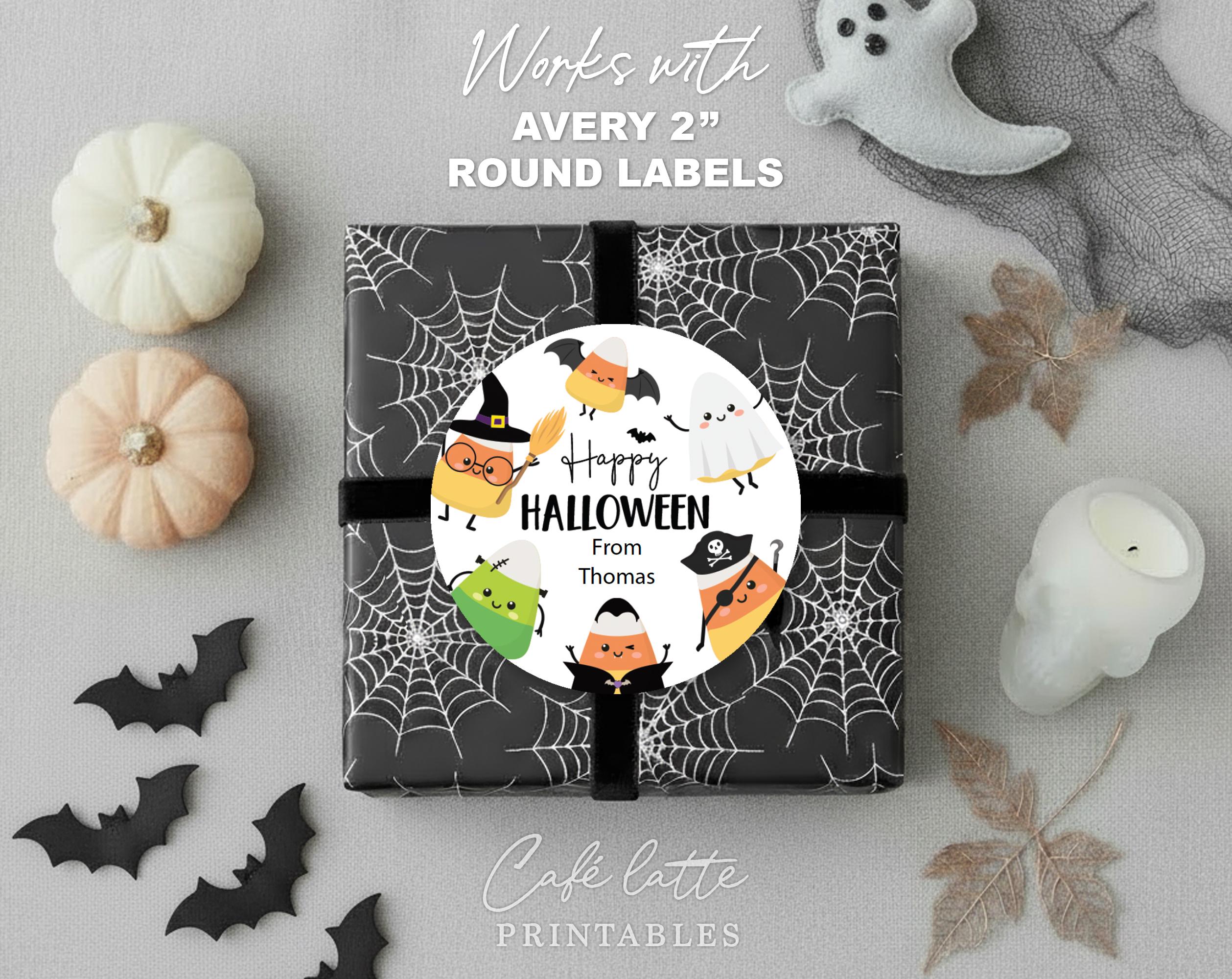 Halloween Stickers Printable, Custom Halloween School Kids Gift Tag ...