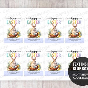 Easter Gift Tags Printable, Easter Bunny Gift Tags Editable Template ...