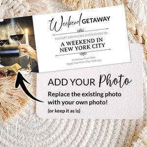 Weekend Getaway Gift Certificate Editable Template, Personalized ...