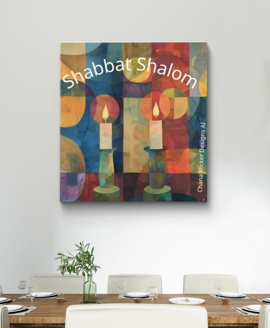 Abstract Shabbat Shalom Candle Card – Jewish Digital Download - Etsy