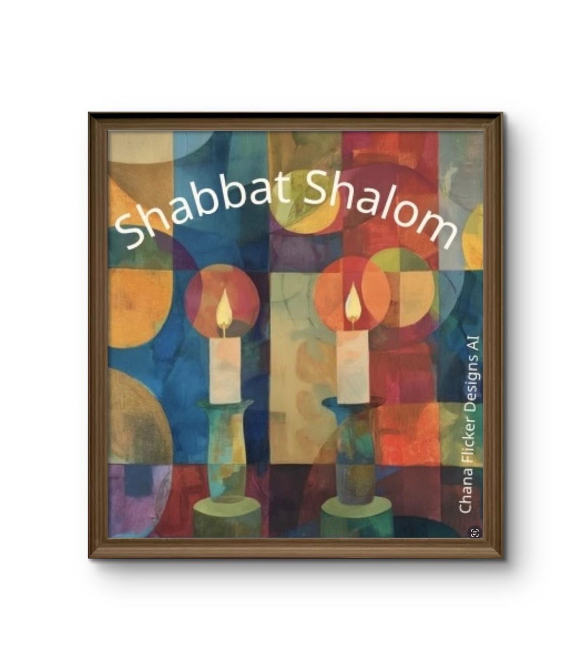 Abstract Shabbat Shalom Candle Card – Jewish Digital Download - Etsy