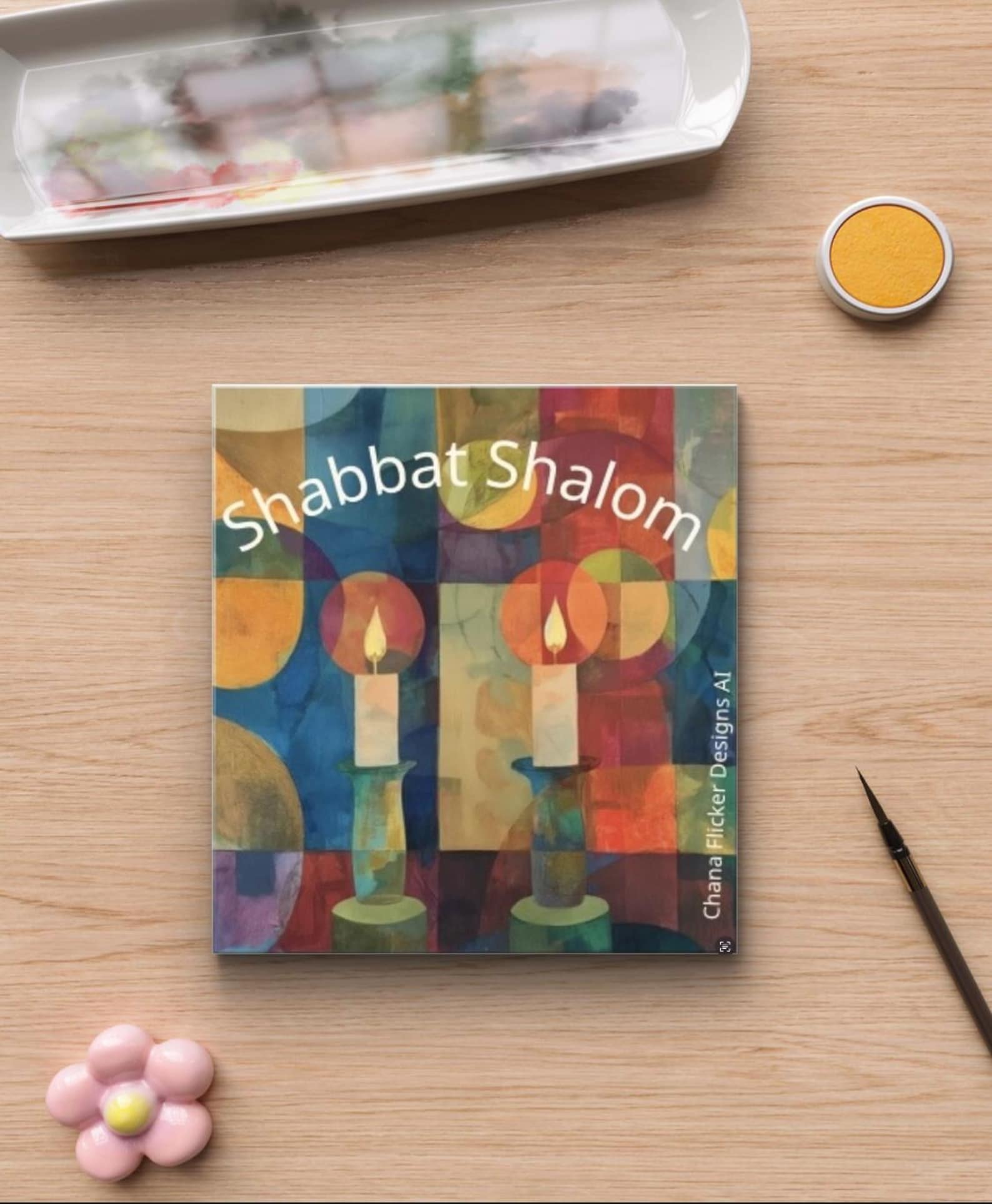 Abstract Shabbat Shalom Candle Card – Jewish Digital Download - Etsy