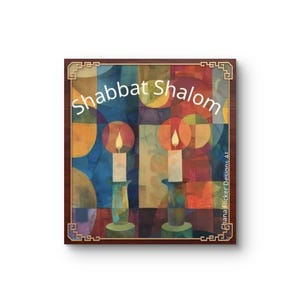 Abstract Shabbat Shalom Candle Card – Jewish Digital Download - Etsy