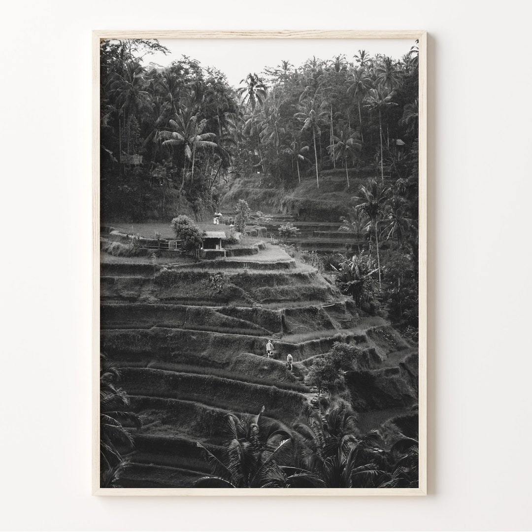 Ubud Map Print, Black and White Wall Art, Bali Photo Poster, Indonesia ...