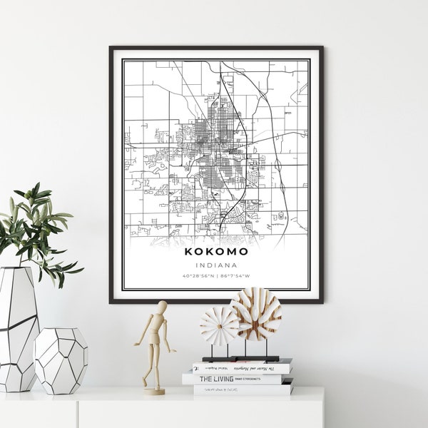 Kokomo City Map Art - Etsy