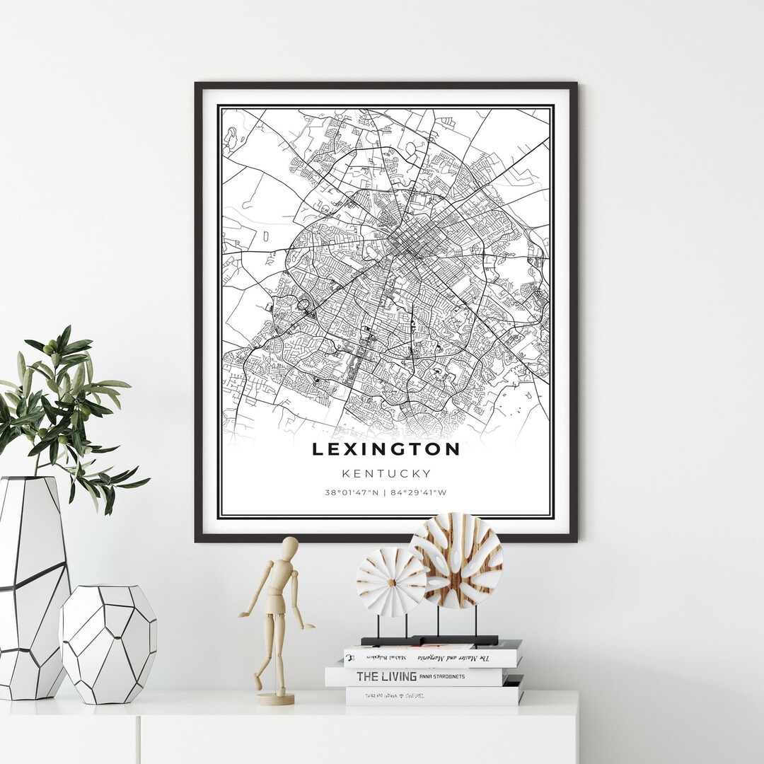 Lexington Map Print Kentucky KY USA Map Art Poster Fayette - Etsy