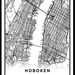 Hoboken Map Print, New Jersey NJ USA Map Art Poster, Hudson County City ...