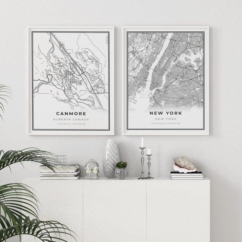 Canmore Map Print Alberta AB Canada Map Art Poster City Map - Etsy