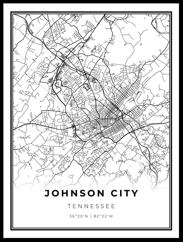 Johnson City Tennessee Map Johnson City Tennessee City Map Graphic By