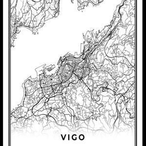 Vigo Map Print, Spain Map Art Poster, City Map Wall Art, Birthday Gifts ...