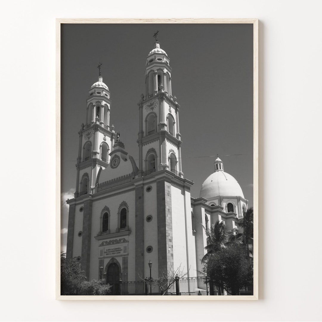 Sinaloa Cathedral Print: Black and White Mexico Wall Art - Etsy