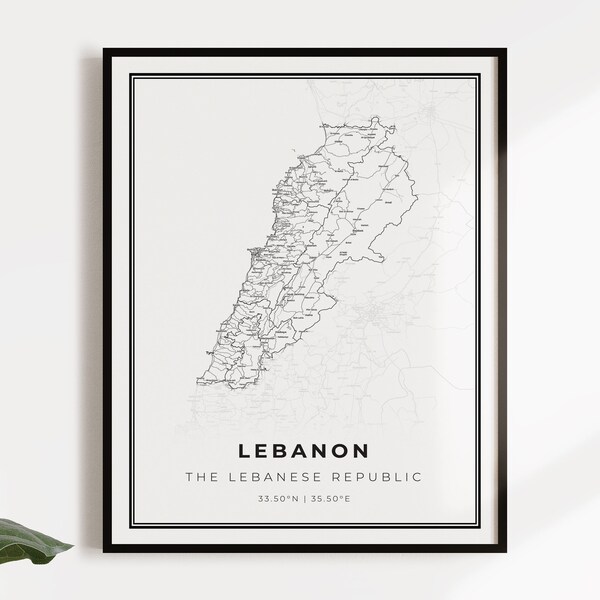 Lebanon Map Art Print - Etsy