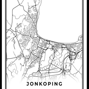 Jonkoping Sweden Map Art Print: City Street Map Poster - Etsy