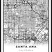 Santa Ana Map Print California CA USA Map Art Poster City - Etsy