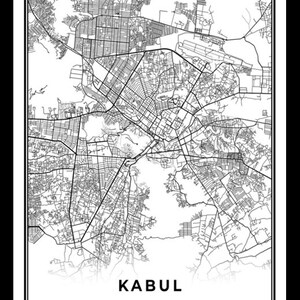 Kabul Map Print Afghanistan Map Art Poster Islam City - Etsy