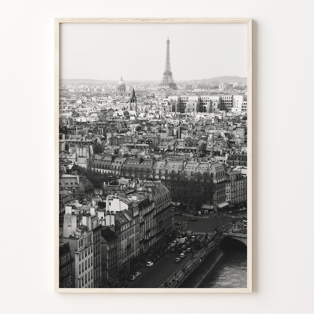 Paris Wall Art, Black and White Paris Print, Eiffel Tower Poster, Paris ...