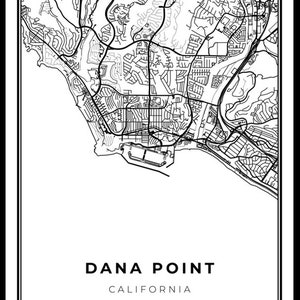 Dana Point Map Print, California CA USA Map Art Poster, Orange County ...