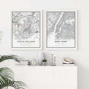 State College Map Print, Pennsylvania PA USA Map Art Poster, City ...