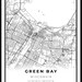 Green Bay Map Print Wisconsin WI USA Map Art Poster Brown - Etsy