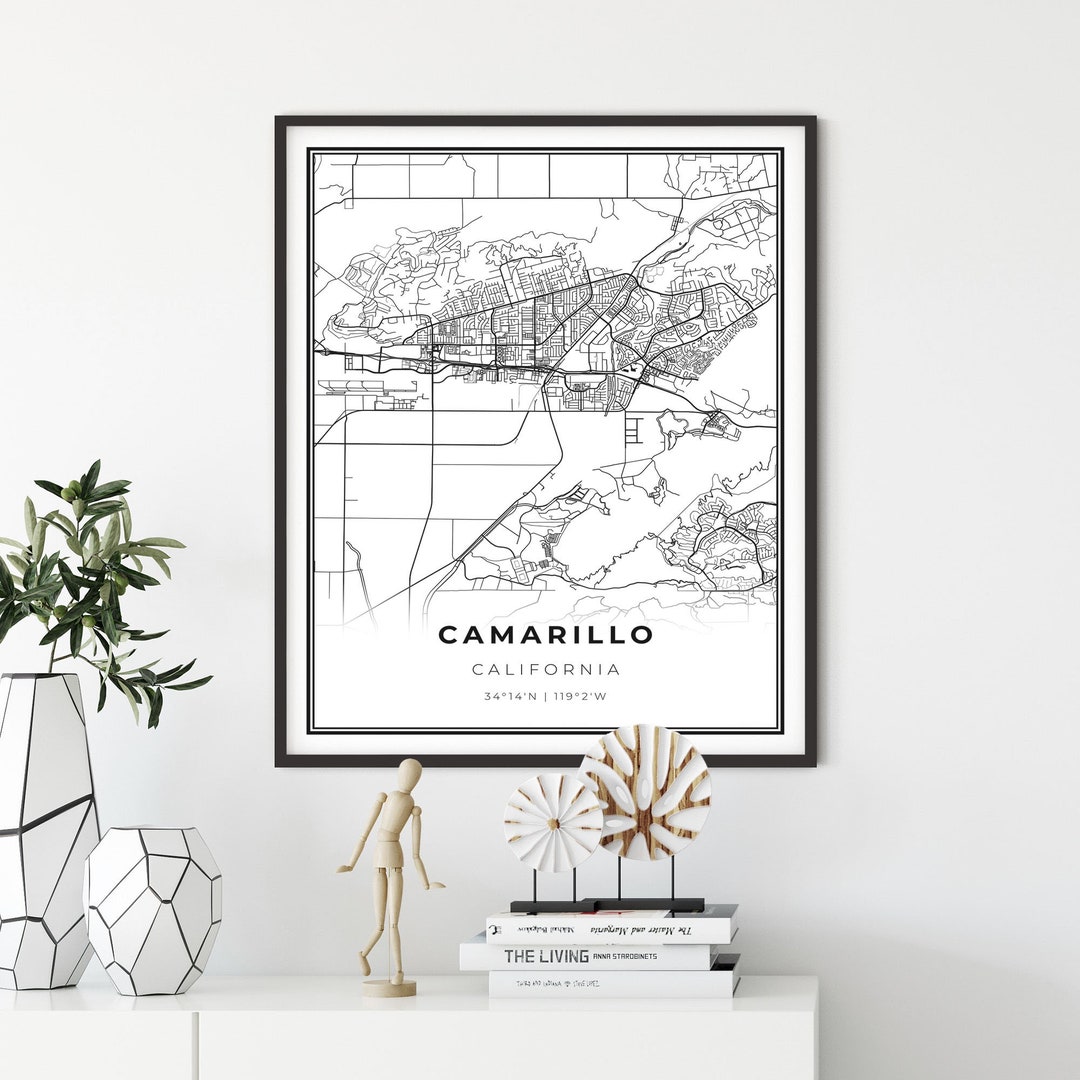 Camarillo Map Print, California CA USA Map Art Poster, Ventura City ...