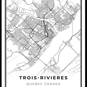Trois-rivieres Map Print Quebec QC Canada City Street Road - Etsy