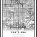 Santa Ana Map Print California CA USA Map Art Poster City - Etsy