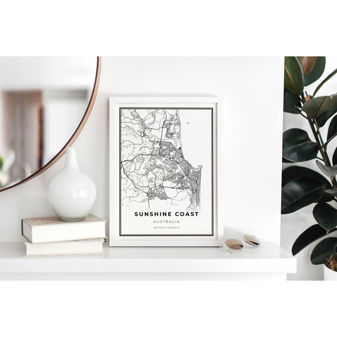 Sunshine Coast Map Print Australia Map Art Poster - Etsy