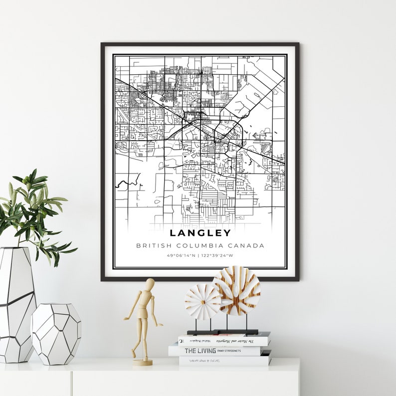 Langley Map Print British Columbia BC Canada City Street - Etsy