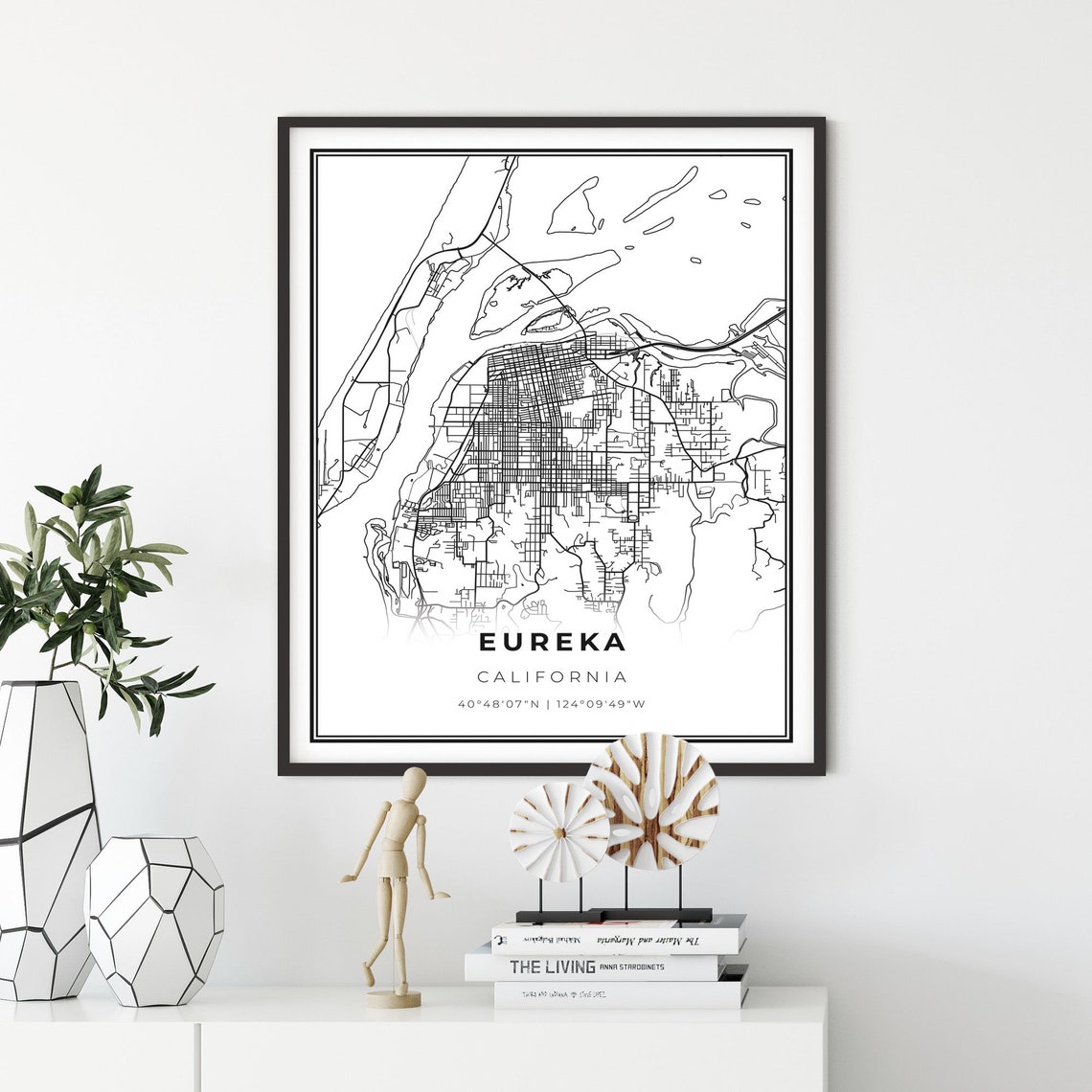 Eureka Map Print California CA USA Map Art Poster City Road | Etsy