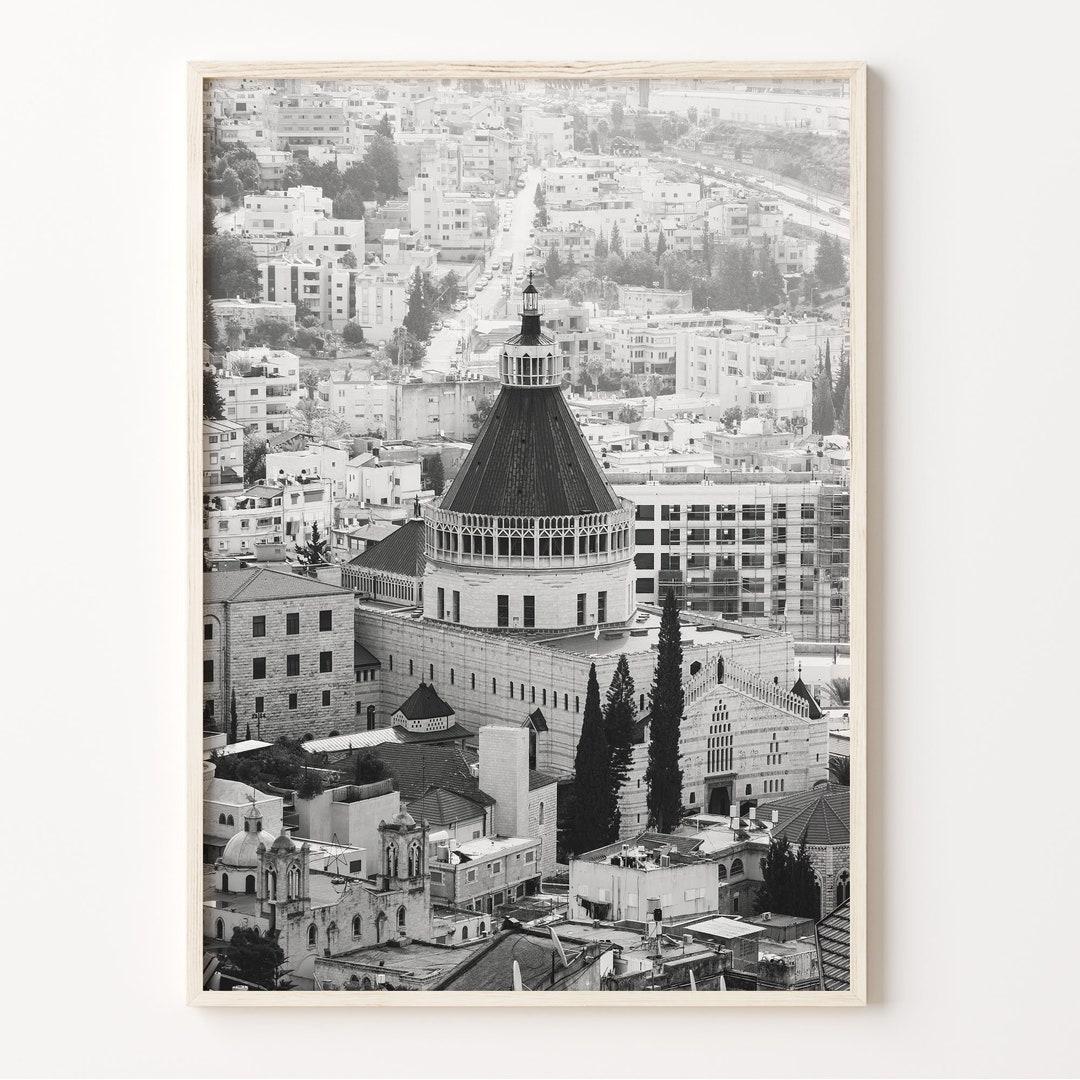 Nazareth Wall Art, Black and White Print, Nazareth Poster, Israel ...