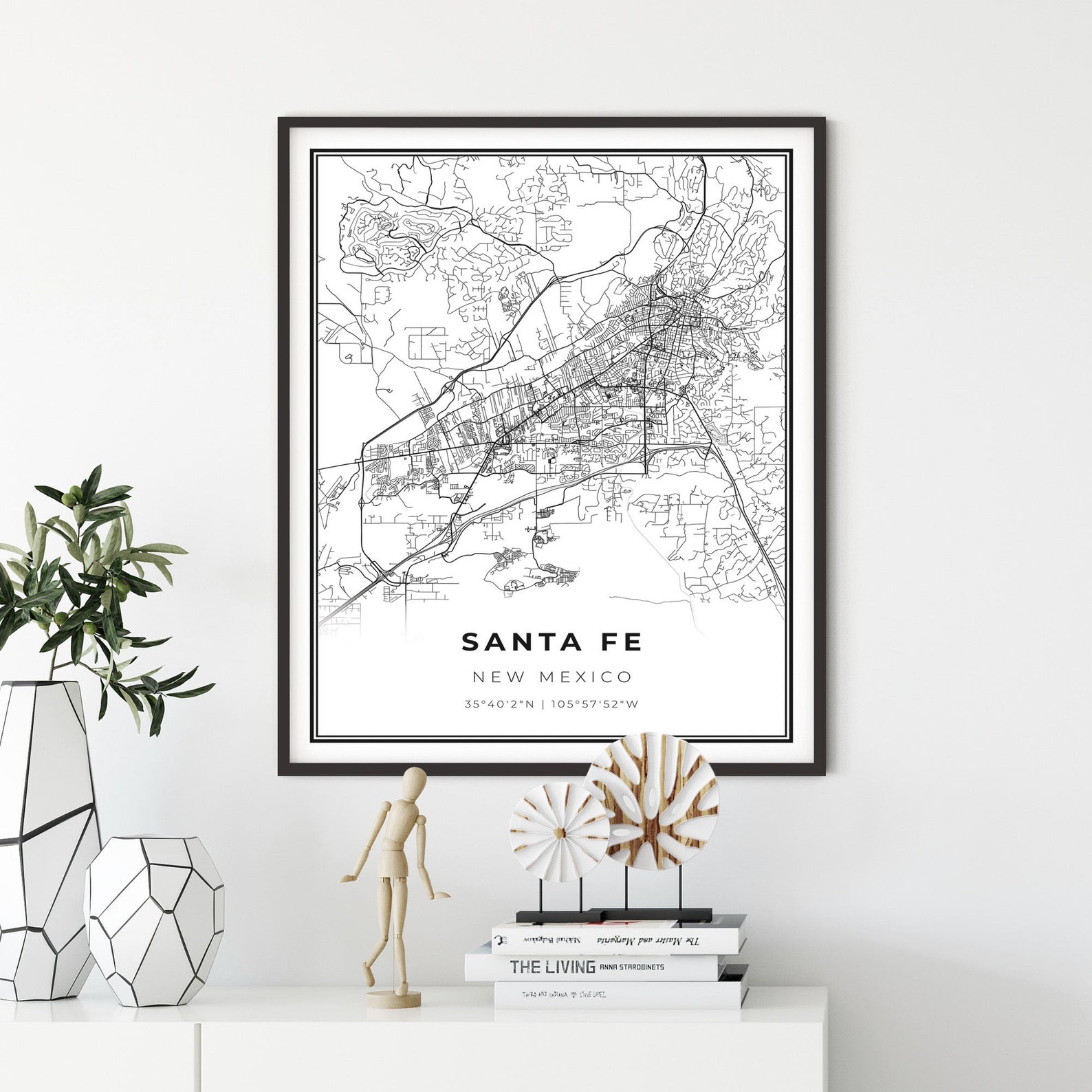 Santa Fe Map Print New Mexico NM USA Map Art Poster City - Etsy