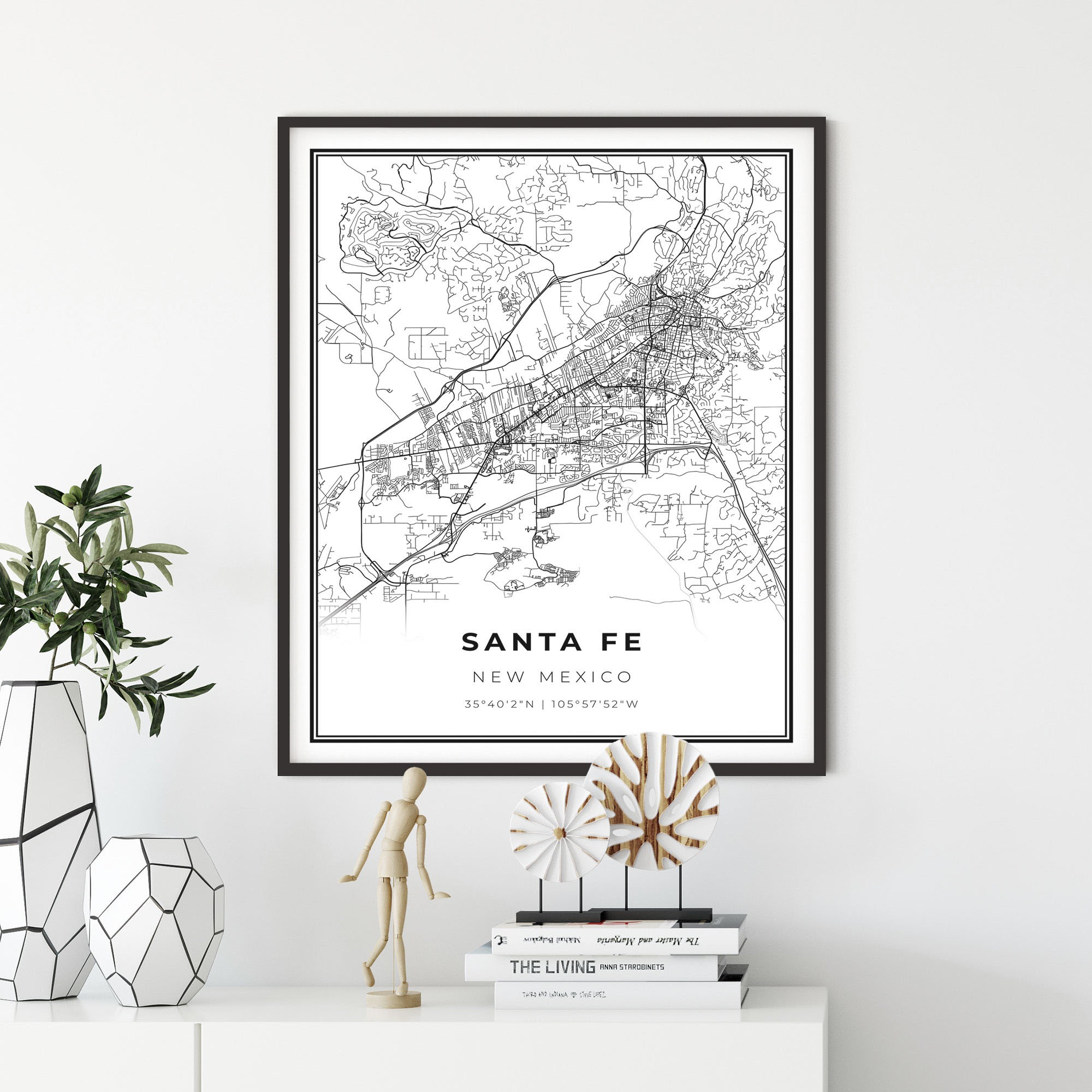Santa Fe Map Print New Mexico NM USA Map Art Poster City - Etsy