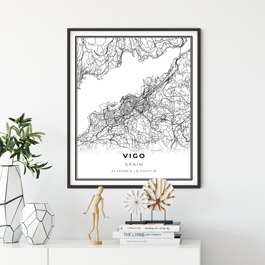 Vigo Map Print, Spain Map Art Poster, City Map Wall Art, Birthday Gifts ...