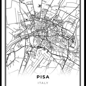 Pisa Map Print Italy Italia Map Art Poster Tuscany City - Etsy