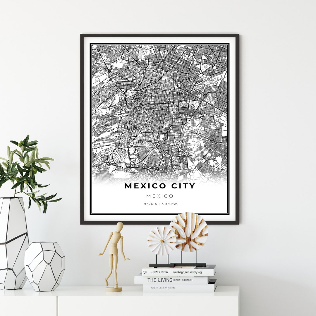 Mexico City Area Map Print, Mexico Map Art Poster, Ciudad, City Map ...
