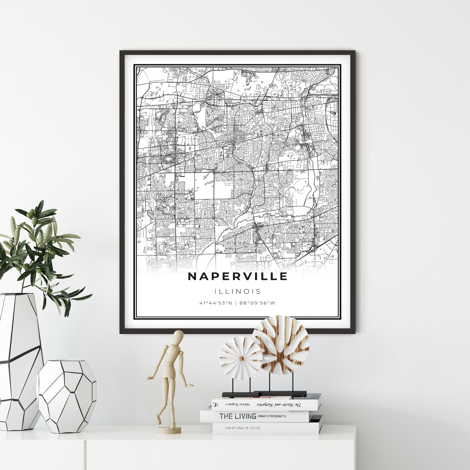 Naperville Map Print Illinois IL USA Map Art Poster City | Etsy