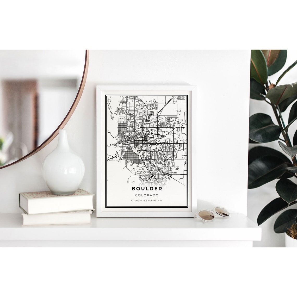 Boulder Map Print Colorado CO Map Art Poster USA Map Art | Etsy