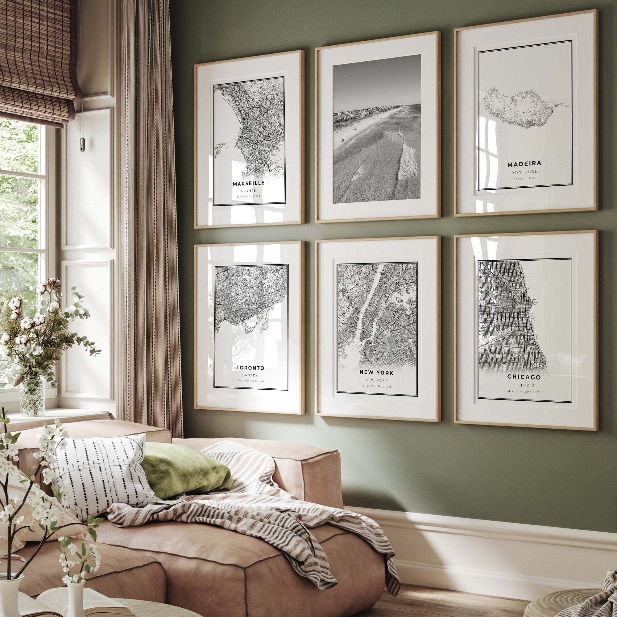 30A Florida Beach Map Print: Black and White Coastal Wall Art - Etsy
