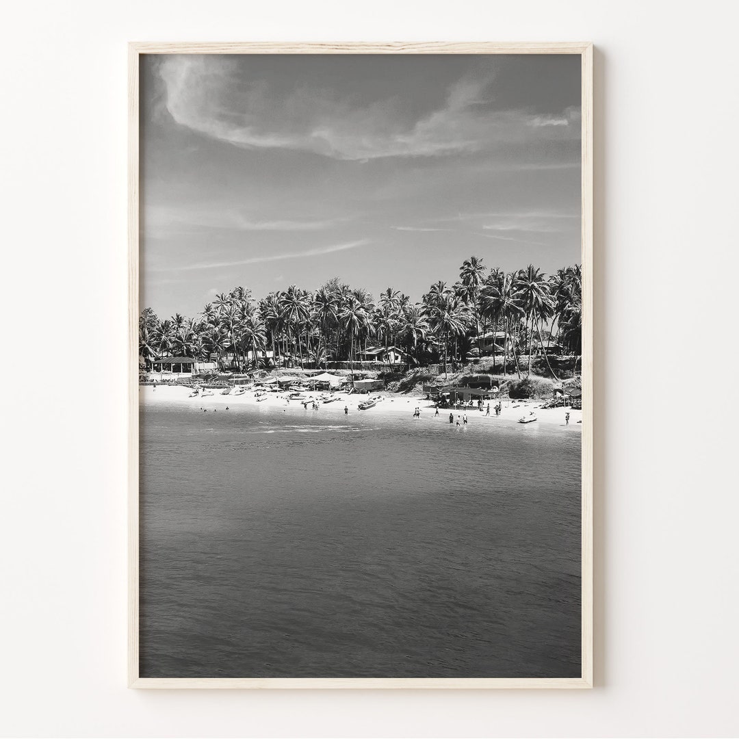 Goa Beach Wall Art, Black and White Goa Print, India Poster, Goa Photo ...