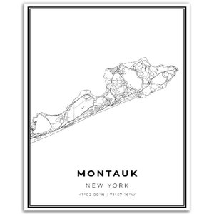 Montauk Map Art Print: New York City Street Map Poster - Etsy