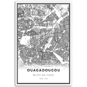 Ouagadougou Map Print, Burkina Faso Map Art Poster, Wagadugu, City Map ...