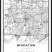 Wheaton Map Print Illinois IL USA Map Art Poster Dupage - Etsy