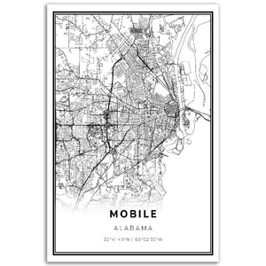 Mobile Alabama Map Print: City Street Art Poster - Etsy