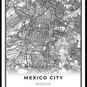Mexico City Area Map Print, Mexico Map Art Poster, Ciudad, City Map ...